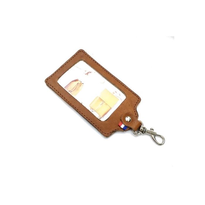 Porte badge Leopold Made in France en cuir fabriquée à la main ...