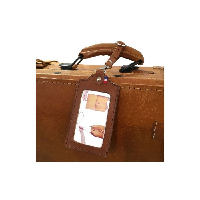 Porte badge Leopold Made in France en cuir fabriquée à la main ...